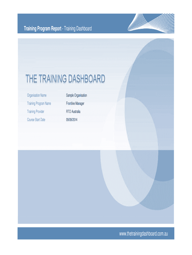 Fillable Online Training Program Report - Training Dashboard Fax Email ...