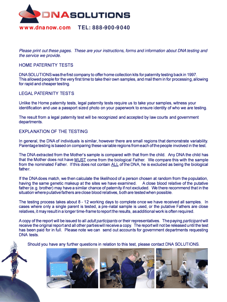 Fillable Online DNA Legal Test. DNA Test Fax Email Print - pdfFiller