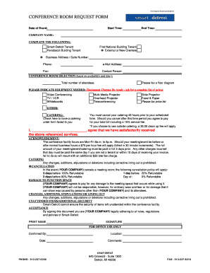 Fillable Online Conference Room Request Form.xls Fax Email Print ...