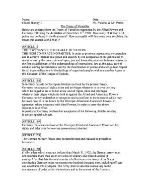 Fillable Online ARTICLE 1. THE COVENANT OF THE LEAGUE OF NATIONS ...