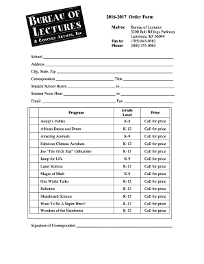 Fillable Online 2016-2017 Order Form - assemblyline.com Fax Email Print - pdfFiller