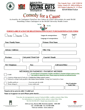 Fillable Online Ticket Purchase Form2.doc Fax Email Print - pdfFiller