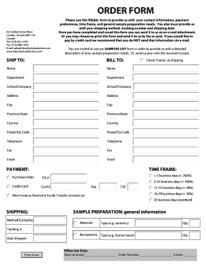 Fillable Online HD Analytical Solutions, Inc. ORDER FORM. Order form ...