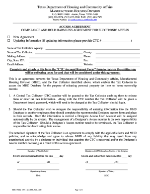 Fillable Online events tdhca state tx CTC Access Agreement. CTC Access ...