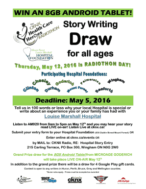 Fillable Online pdh nwhealthcare Story Writing Contest Entry Form.pdf ...