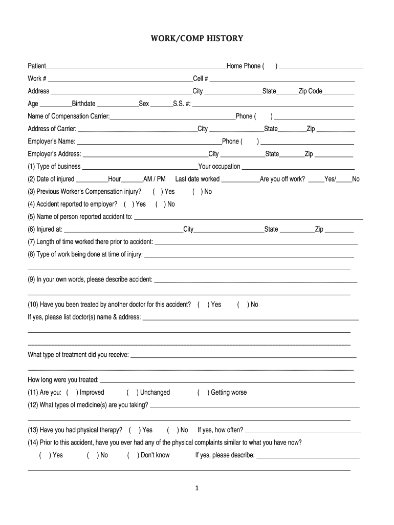 Fillable Online newhealthconcepts WORKERS COMP FORM - newhealthconcepts ...
