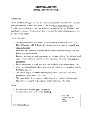 Fillable Online merms mersd HISTORICAL FICTION Literary Letter ...