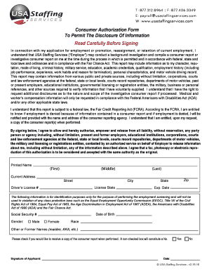 Fillable Online Consumer Authorization USA v2.16.16 Fax Email Print ...