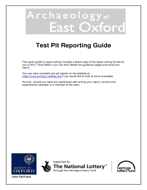 Fillable Online Test Pit Reporting Guide Fax Email Print - pdfFiller
