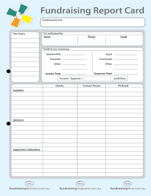 Fillable Online Fundraising Report Card Fax Email Print - pdfFiller