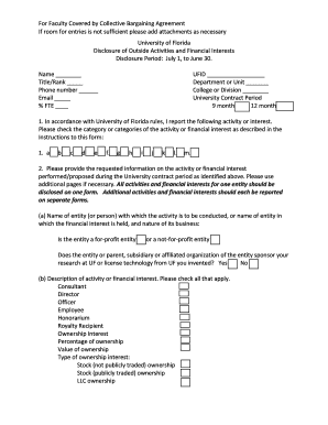 Fillable Online DISCLOSURE OF OUTSIDE ACTIVITIES AND FINANCIAL ...