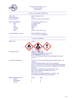 Fillable Online Safety Data Sheet Nickel Silicon 1 Fax Email Print ...