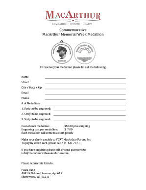 Fillable Online vcrt Medallion Order Form.docx - vcrt Fax Email Print ...