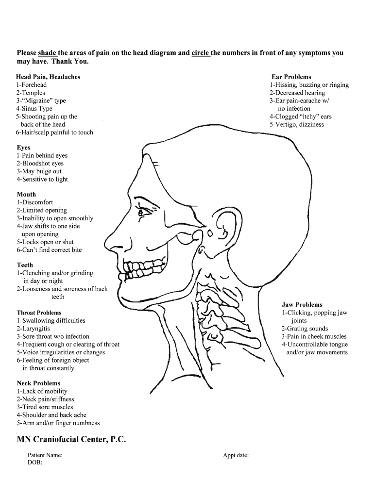 Fillable Online 05.09.16 TMJ new patient forms Fax Email Print - pdfFiller