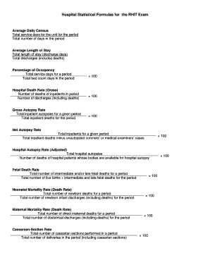 Hospital Statistics Formulas Pdf - Fill Online, Printable, Fillable ...