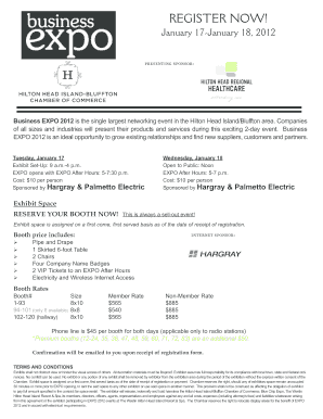 Fillable Online Expo program ads sheet - Hilton Head Island Fax Email ...