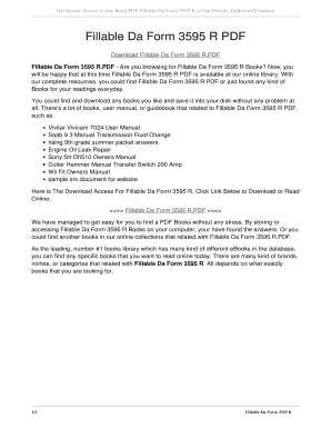 Fillable Online Da Form 3595 R PDF. fillable da form 3595 r PDF Fax ...