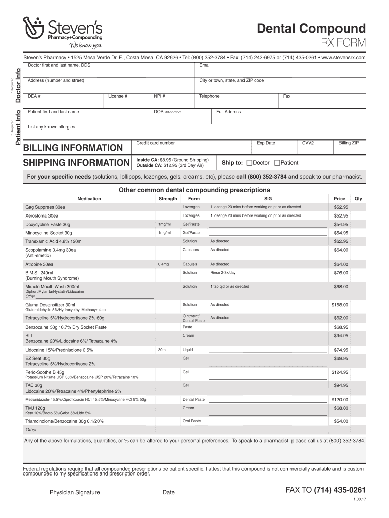 Fillable Online Dental Compound Fax Email Print - pdfFiller