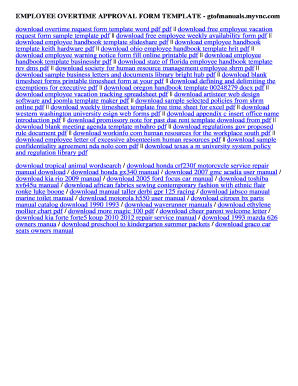 Fillable Online EMPLOYEE OVERTIME APPROVAL FORM TEMPLATE. EMPLOYEE ...