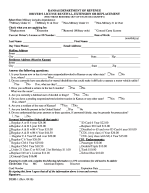 Fillable Online ksrevenue KANSAS DEPARTMENT OF REVENUE DRIVERS LICENSE ...