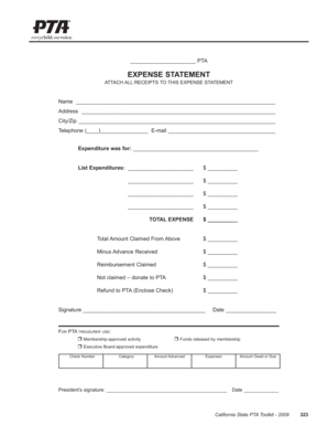 Fillable Online Expense statement form Fax Email Print - pdfFiller