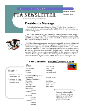 Fillable Online aacps PTA NEWSLETTER - aacps Fax Email Print - pdfFiller