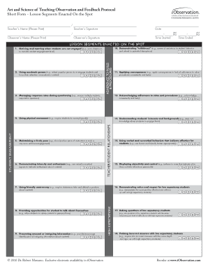 Fillable Online palmbeachschools Art and Science of Teaching ...