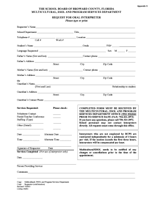 Fillable Online broward k12 fl Request for Interpreter 01.doc Fax Email Print - pdfFiller