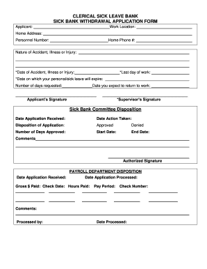 Fillable Online broward k12 fl CLERICAL SICK LEAVE BANK SICK BANK ...