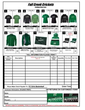 Fillable Online Fall Creek Crickets Fax Email Print - pdfFiller