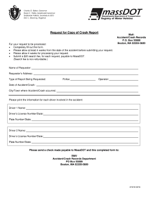 Fillable Online Request for Copy of Crash Report Fax Email Print ...
