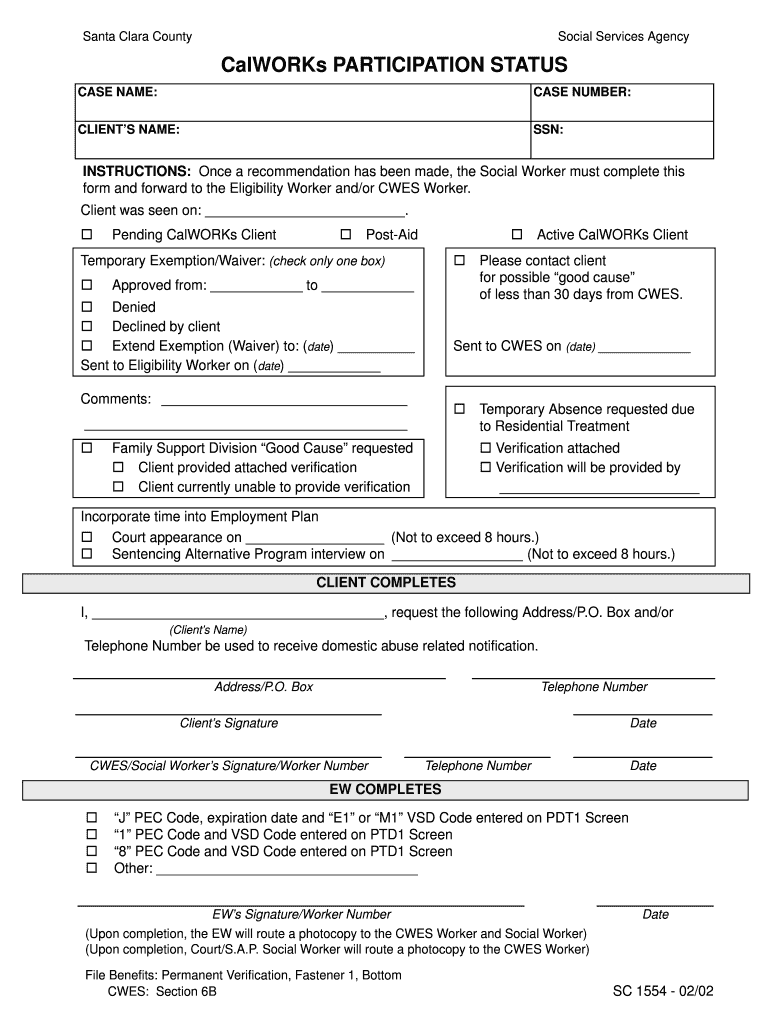 Fillable Online sccgov Santa Clara County Social Services Agency ...