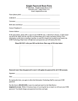Ccri Password Reset Form - Fill Online, Printable, Fillable, Blank ...
