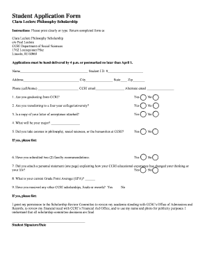Fillable Online ccri Clara Leclerc Philosophy Scholarship Fax Email ...