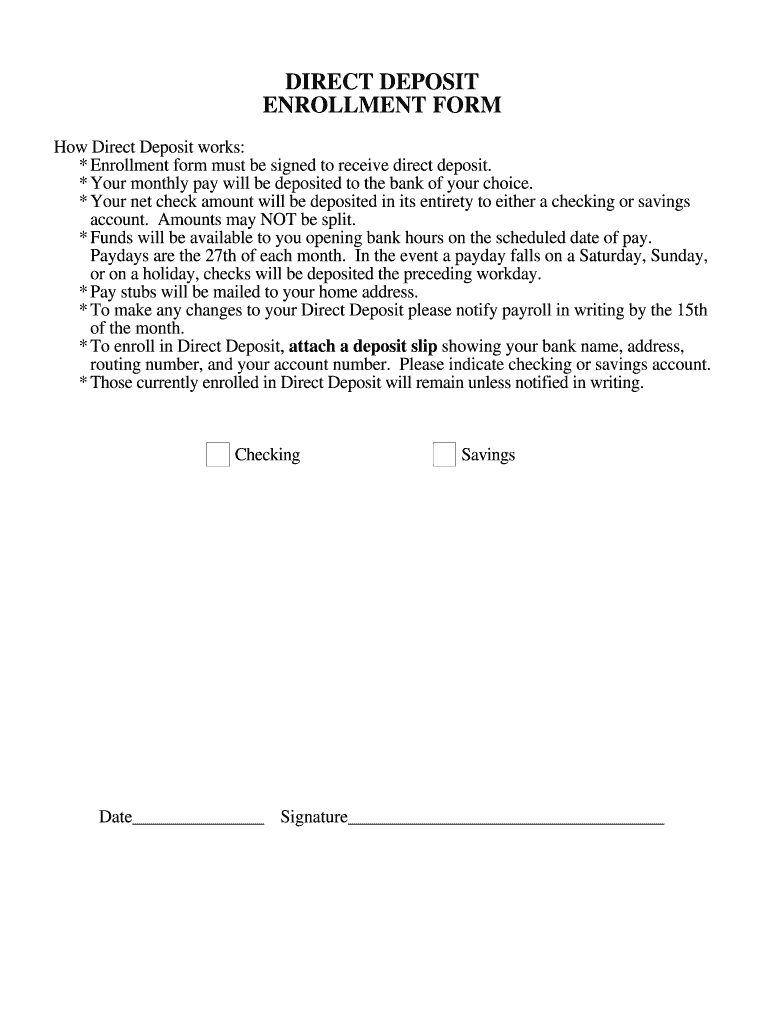 Fillable Online How Direct Deposit works Fax Email Print - pdfFiller