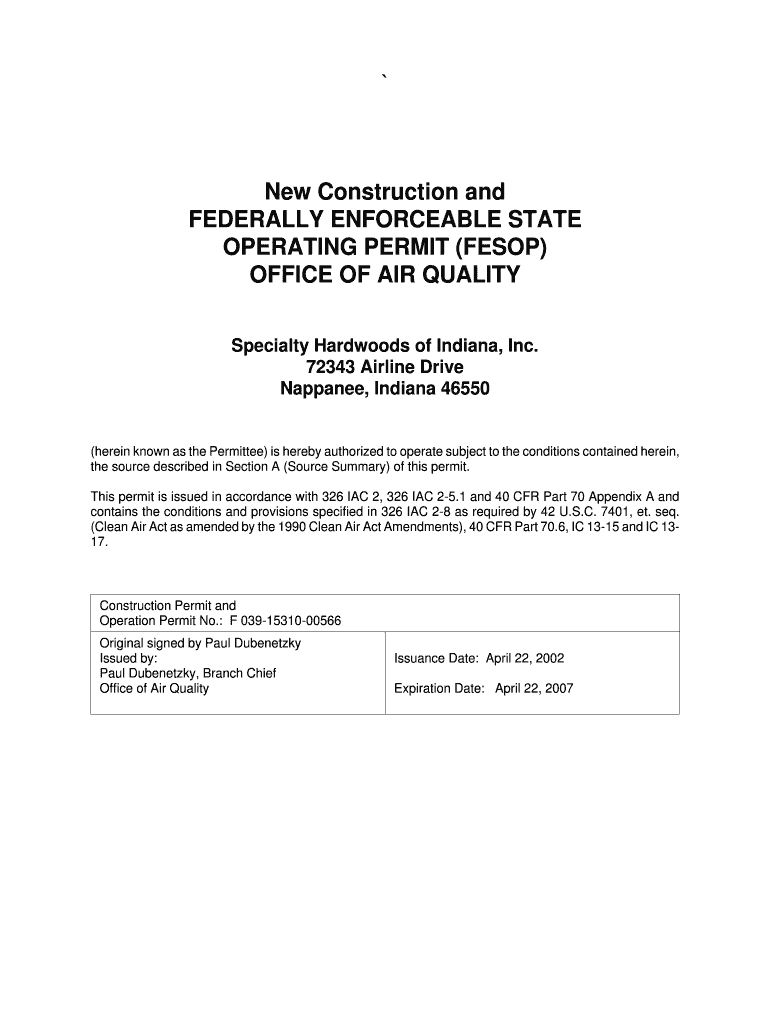 Fillable Online permits air idem in New Construction and FEDERALLY ...