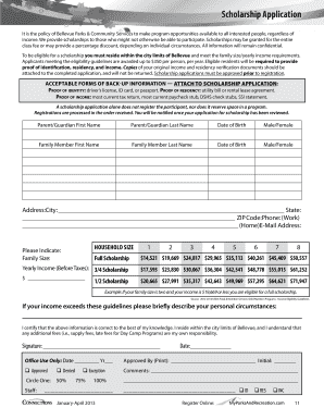 Fillable Online bellevuewa ACCEPTABLE FORMS OF BACK-UP INFORMATION ...