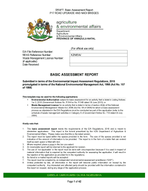 Fillable Online BASIC ASSESSMENT REPORT - SAHRA The South African Heritage ... Fax Email Print ...