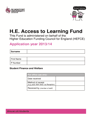 Fillable Online Download ALF application form - De Montfort University Fax Email Print - pdfFiller