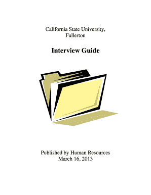 Fillable Online hr fullerton Interview Guide - Human Resources Diversity and Inclusion Fax Email ...