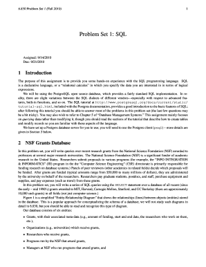 Fillable Online db csail mit Problem Set 1: SQL - MIT Database Group - db csail mit Fax Email ...