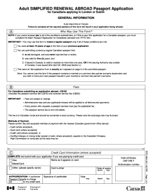 Fillable Online Adult SIMPLIFIED RENEWAL ABROAD Passport Application ...