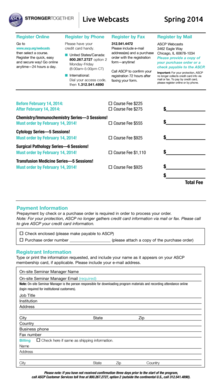 Fillable Online ascp 2014 Spring Order Form - American Society for ...