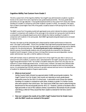 Fcps Cogat Custom Form Grade 2 Test - Fill Online, Printable, Fillable ...
