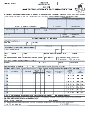 Fillable Online 2012-13 home energy assistance program application ...