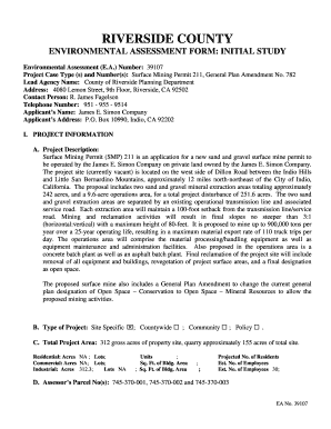 Fillable Online ) Number: 39107 Project Case Type (s) and Number(s ...