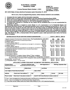 Fillable Online Electrical License Renewal Form Fax Email Print - pdfFiller