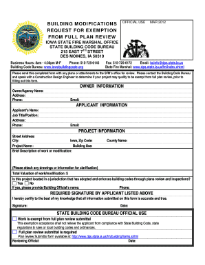 Fillable Online Architectural Plan Review-Exemption Form Fax Email ...