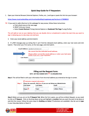 Fillable Online Quick Step Guide for IT Requesters Filling out the ...
