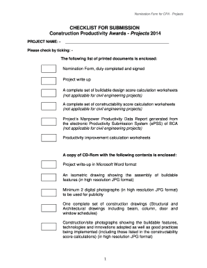 Fillable Online CPA - Projects 2014 Nomination Form - Building ...